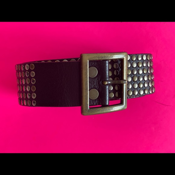 Accessories | Studded Black Belt Size 32 | Poshmark